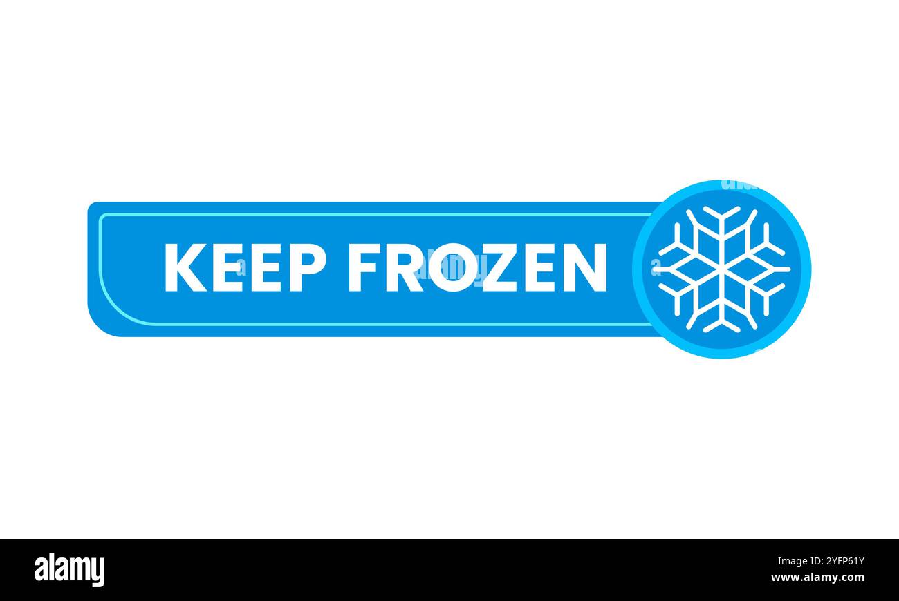 Keep Frozen icon for cold product or food package, vector blue ...