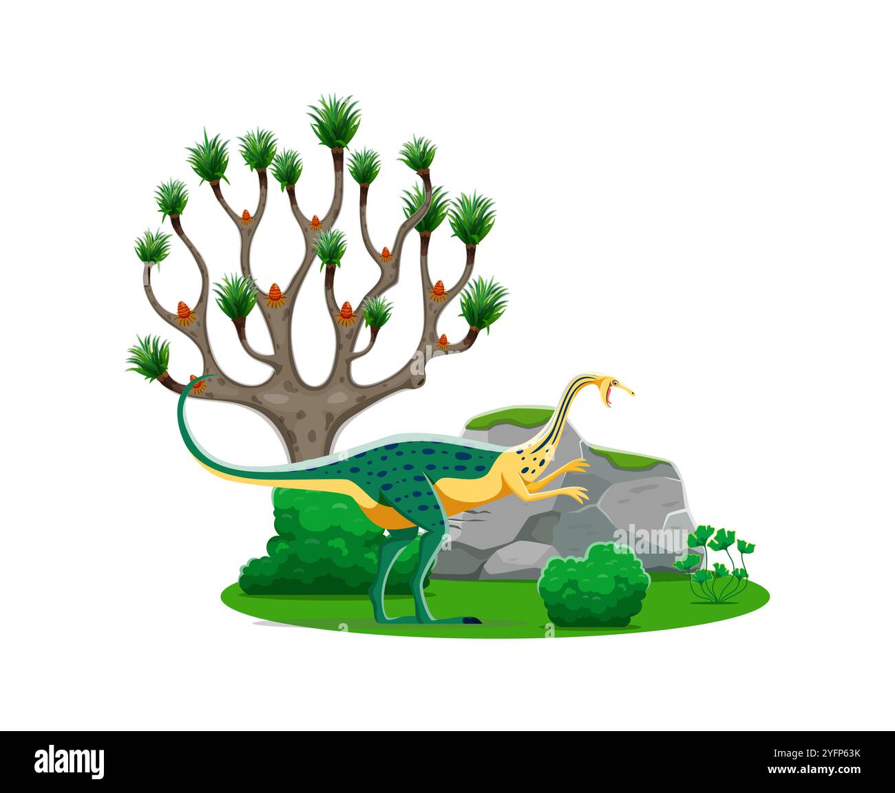 Elmisaurus prehistoric dinosaur character, genus of theropod dino from ...