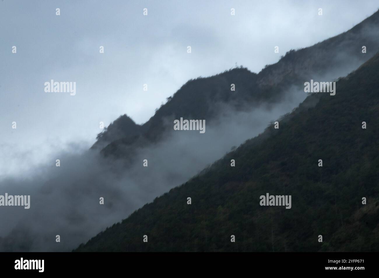 Ha Giang, Vietnam, White clouds on the Dong Van stone plateau in Ha ...