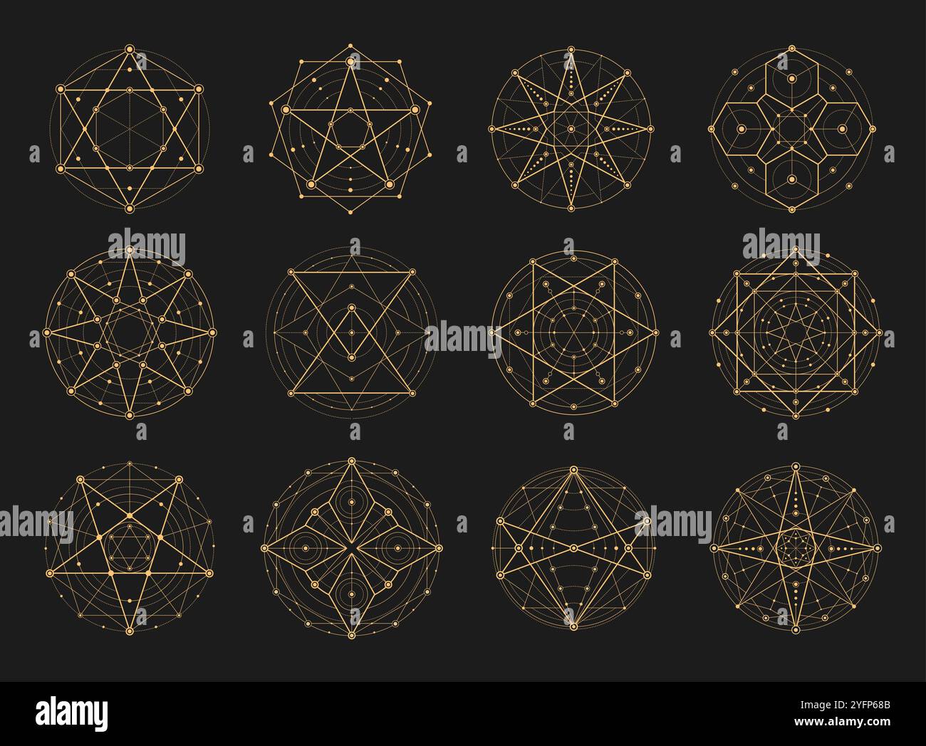 Occult Geometry Symbols Vector Geometric Alchemy Symbol With Eye