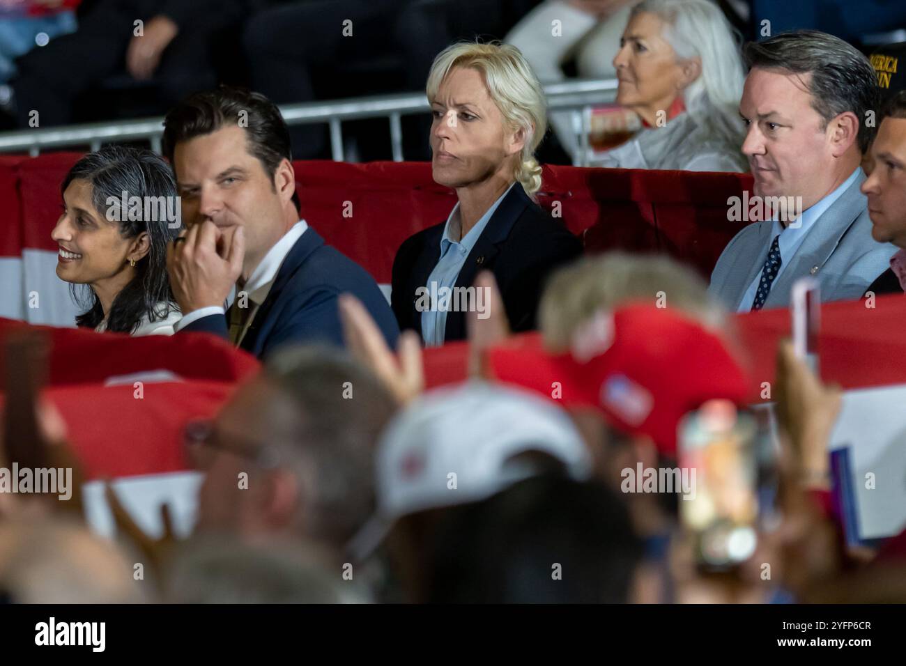 Atlanta, Georgia, USA. 04th Nov, 2024. (From left) Usha Vance, wife of ...