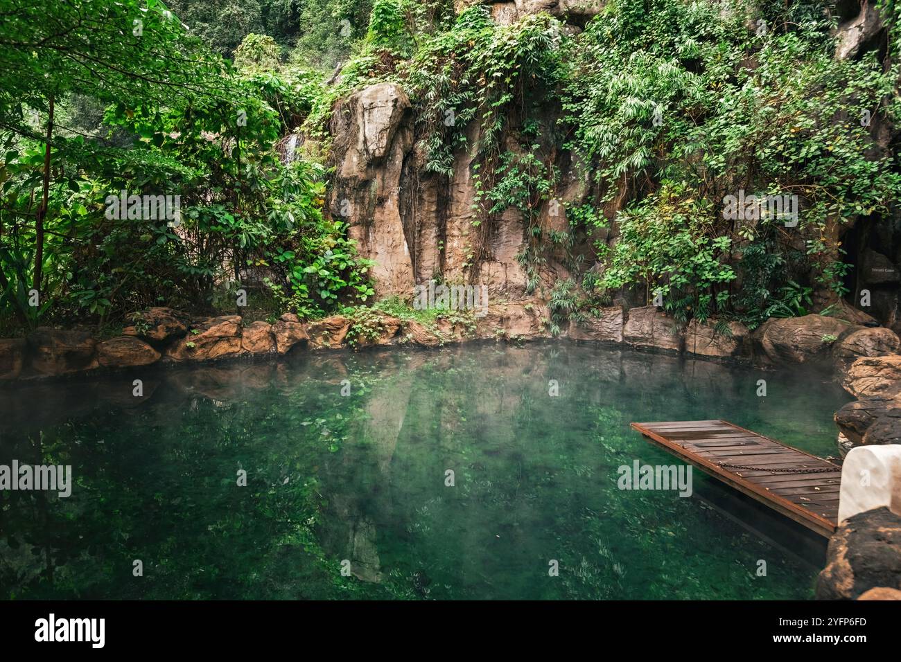 Natural Hot Springs pool in the jungle Perak province Malaysia Stock ...