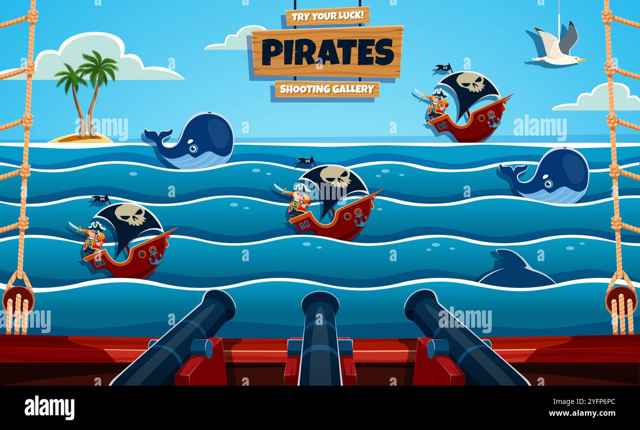 Hunting pirates and shark, carnival shoot game shooting range in ...