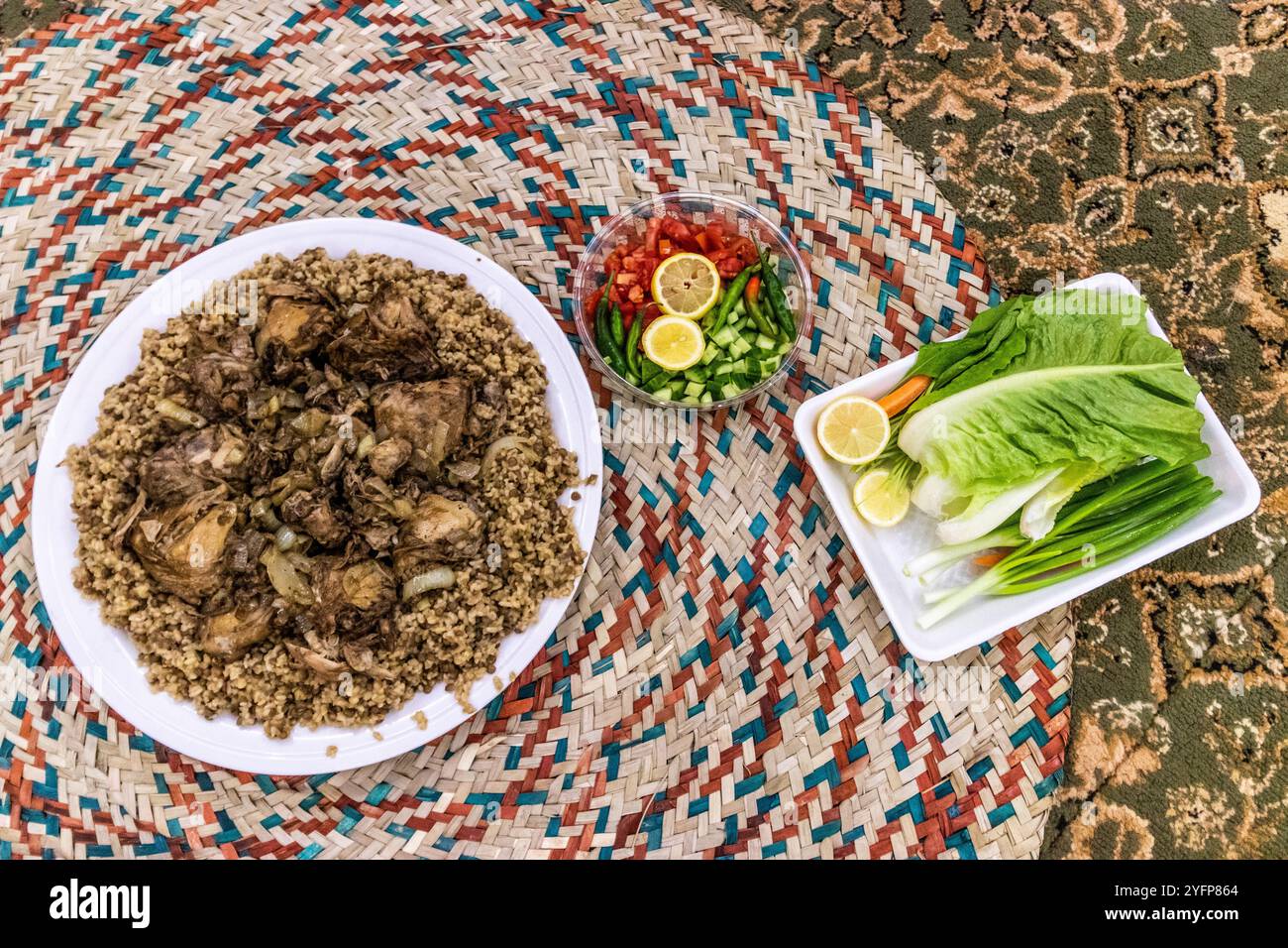 Chicken kabsa, meal in Saudi Arabia Stock Photo - Alamy