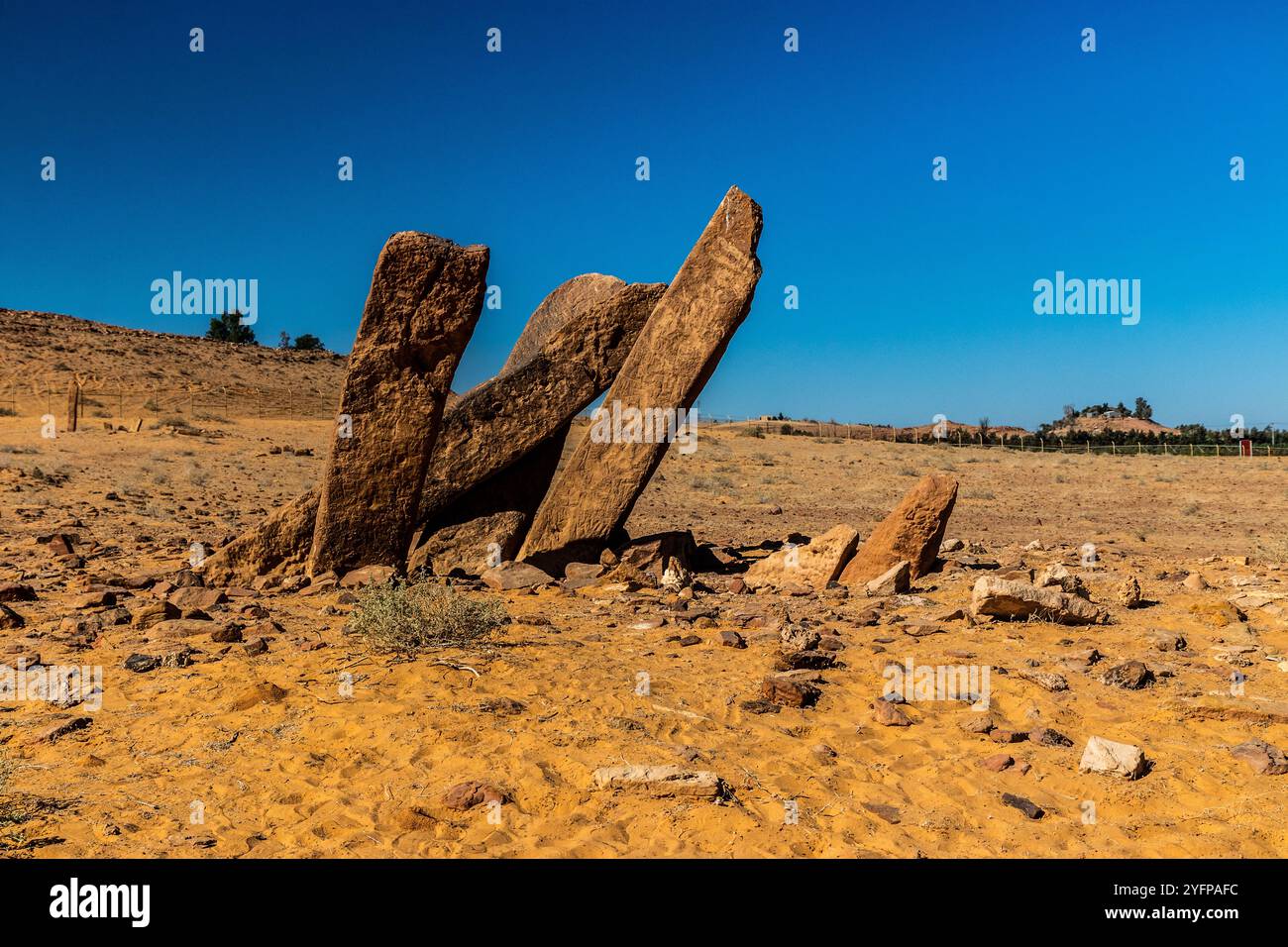 Rajajil (Rajajel) columns in Sakaka, Saudi Arabia Stock Photo - Alamy