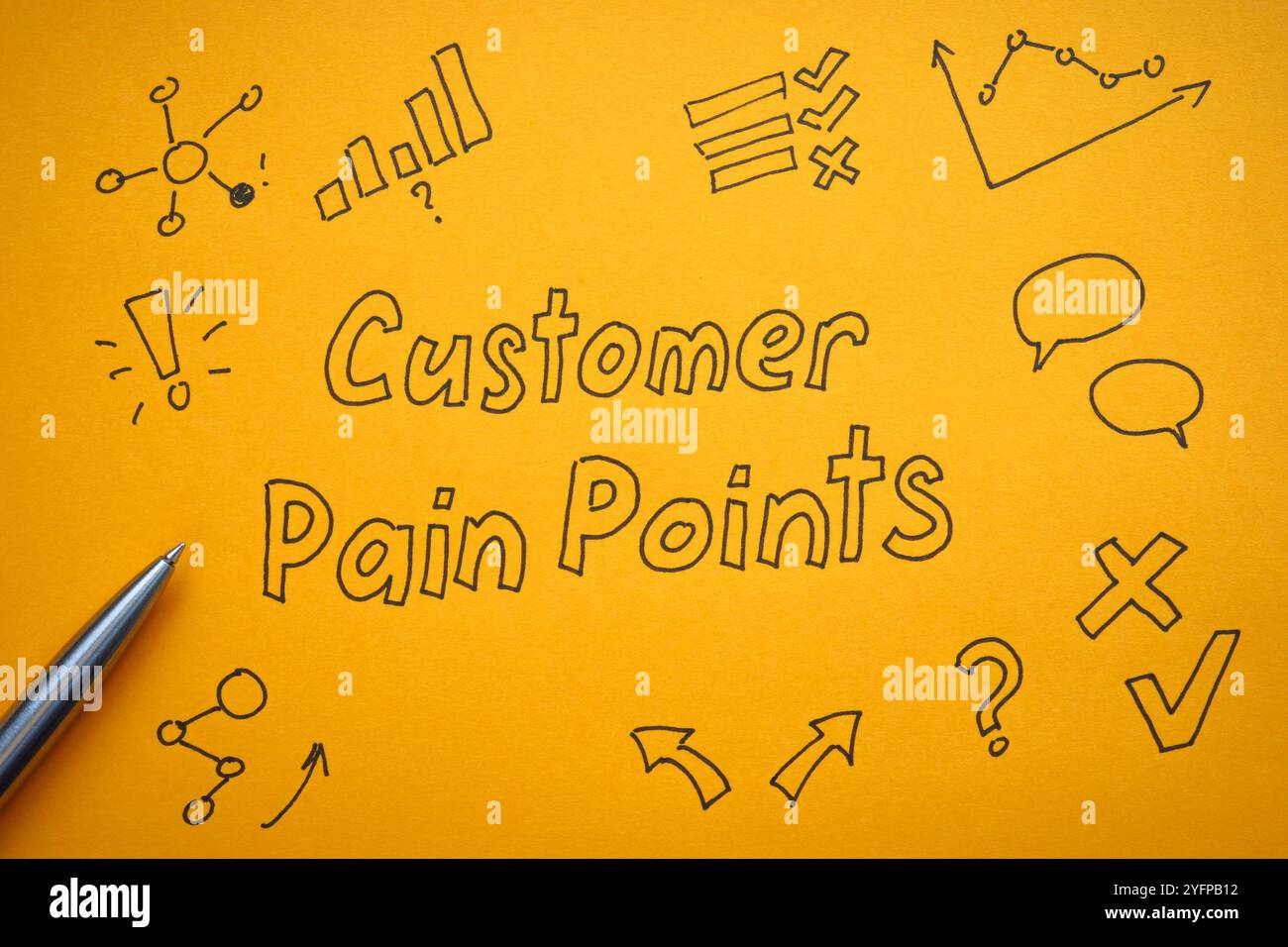 Notes on customer pain points Stock Photo - Alamy