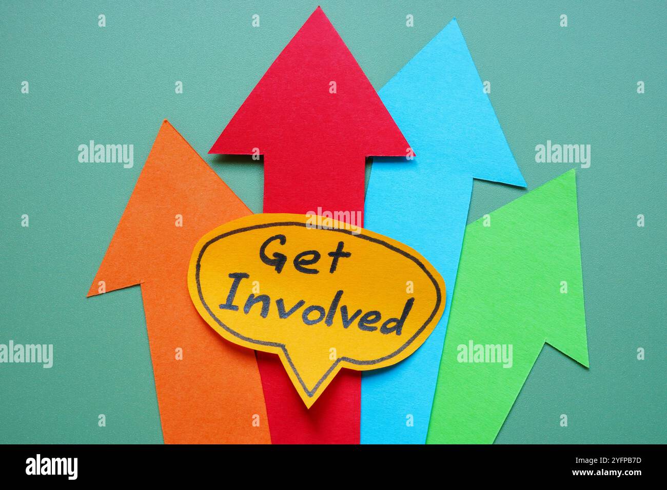 Arrows and the words get involved. Participation and collaboration ...