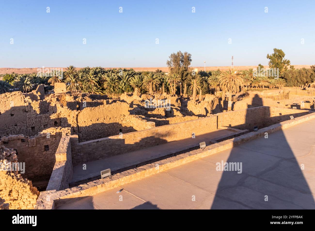 Aerial view of Al Dar'i Quarter ruins in Dumat al Jandal, Saudi Arabia ...