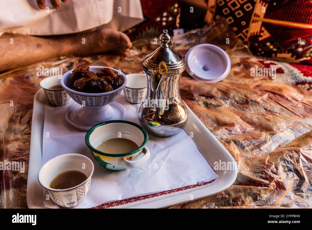 Traditional breakfast in a cafe in Sakaka, Saudi Arabia Stock Photo - Alamy