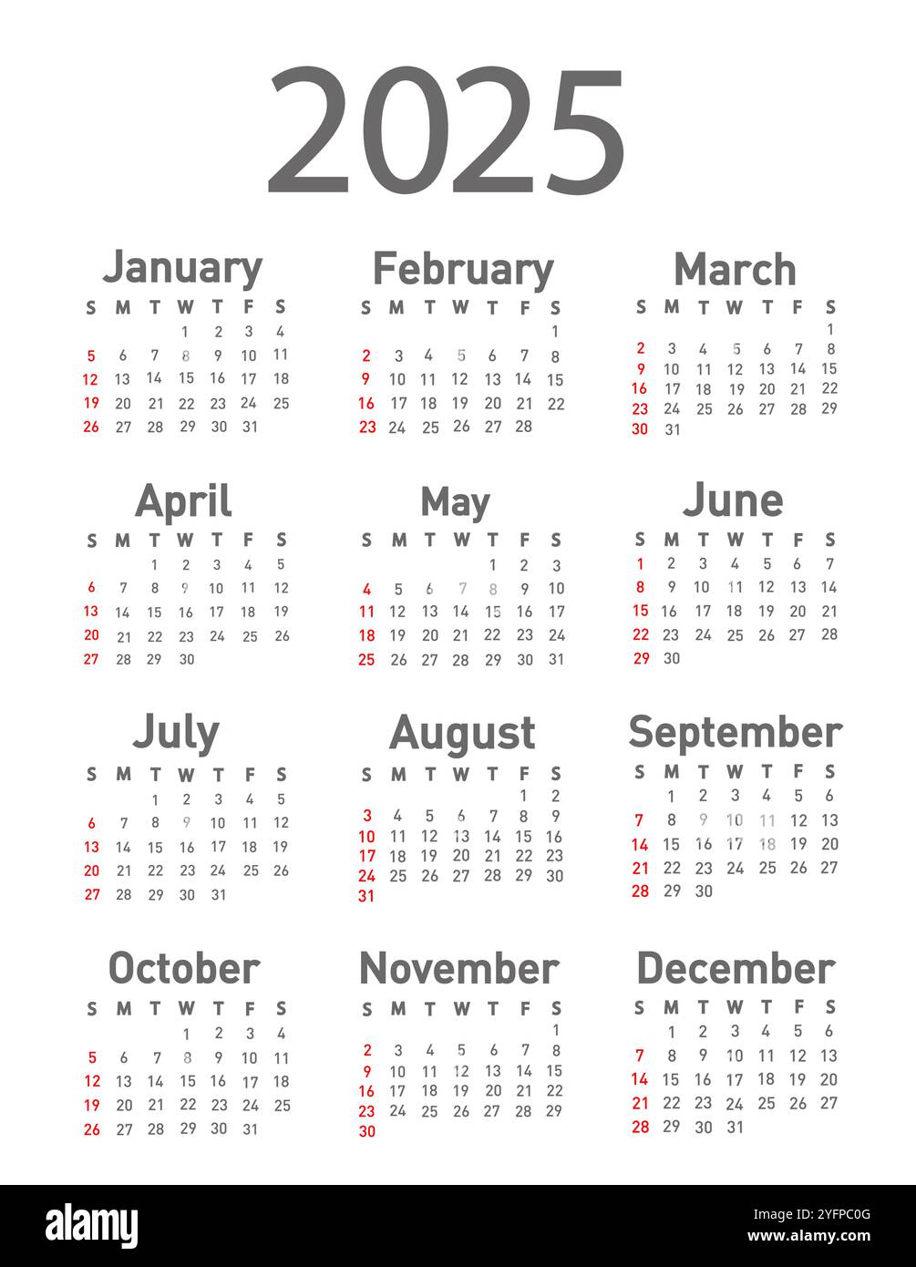 September 2025 calendar white Stock Vector Images - Alamy