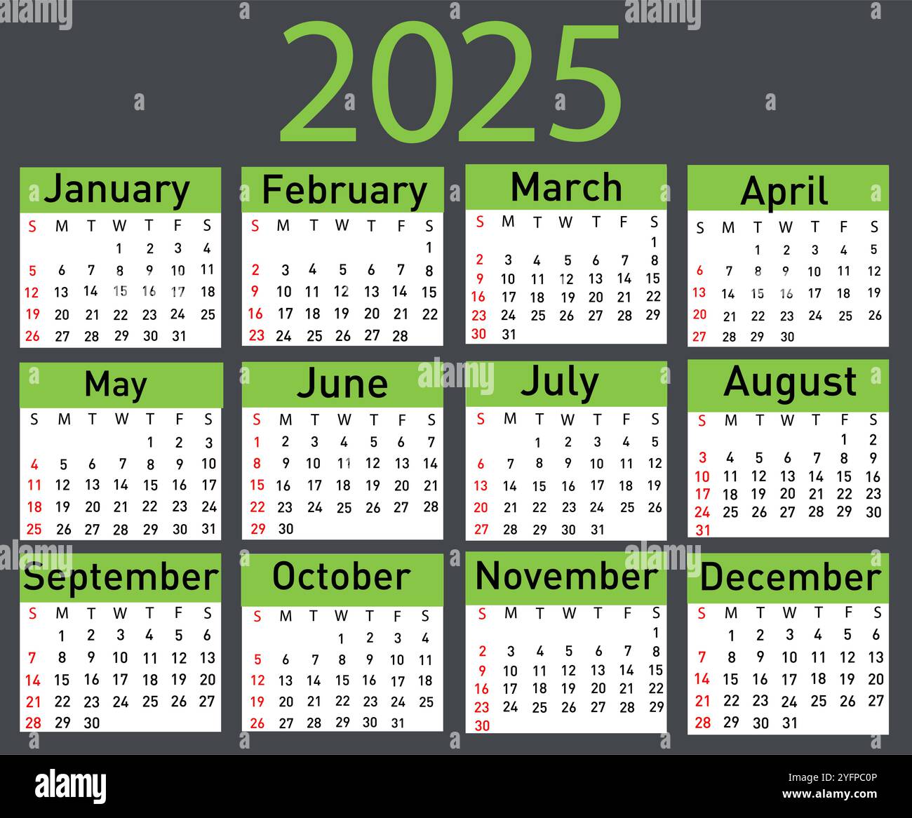 July 2025 calendar white Stock Vector Images - Alamy