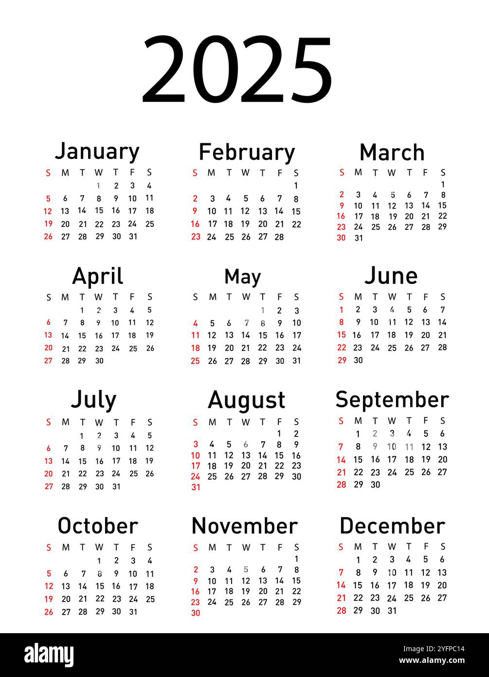 White calendar july 2025 Stock Vector Images - Alamy