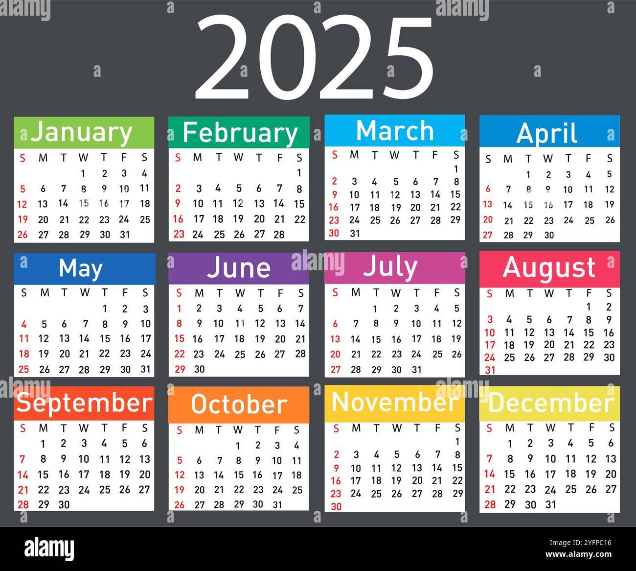 White calendar july 2025 Stock Vector Images - Alamy