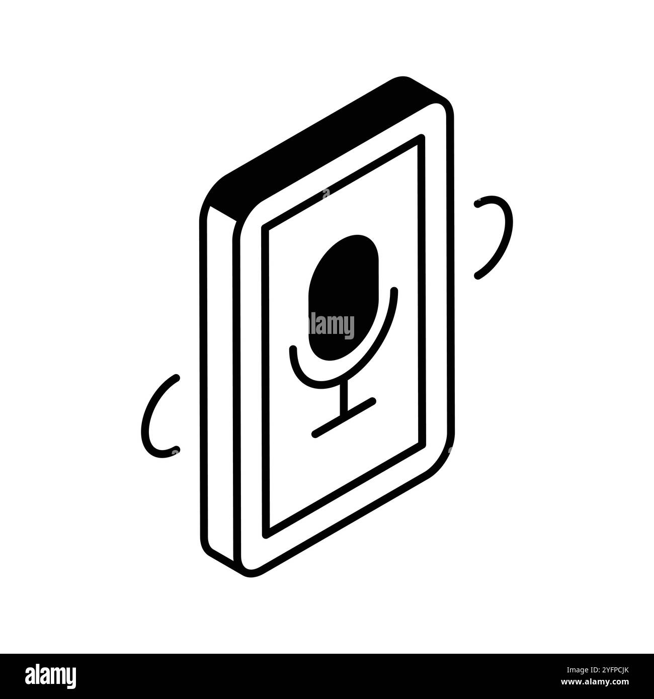 Microphone inside mobile, concept icon of voice recorder, audio ...