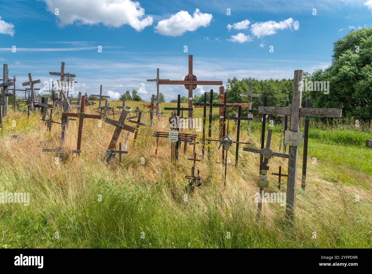 SIAULIAI, LITHUANIA, JUNE 17, 2024: The Hill of Crosses is a unique ...