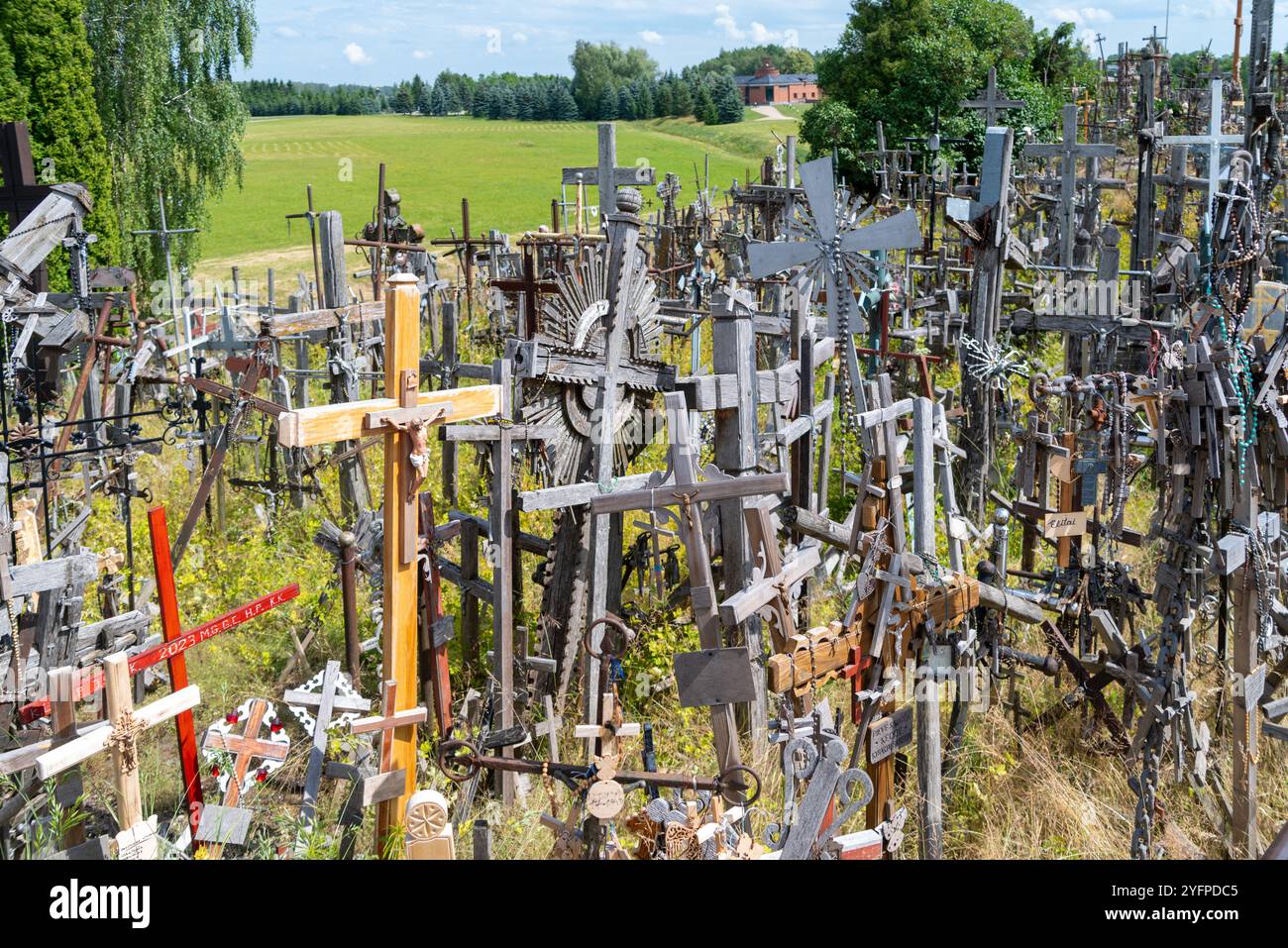 SIAULIAI, LITHUANIA, JUNE 17, 2024: The Hill of Crosses is a unique ...
