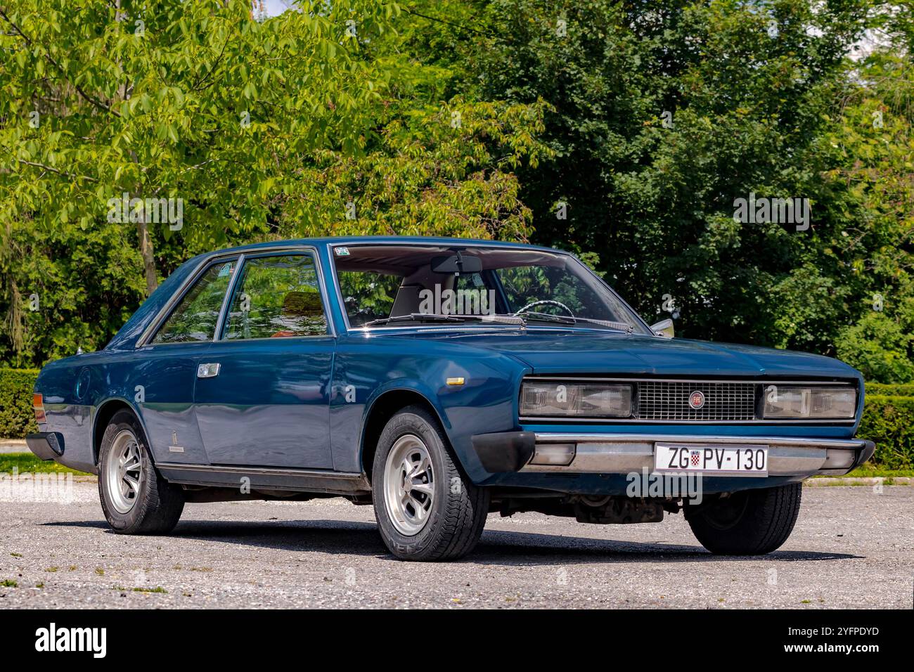 Zagreb, Croatia - June 9th, 2023 - Vintage rare Fiat 130 gangster style ...