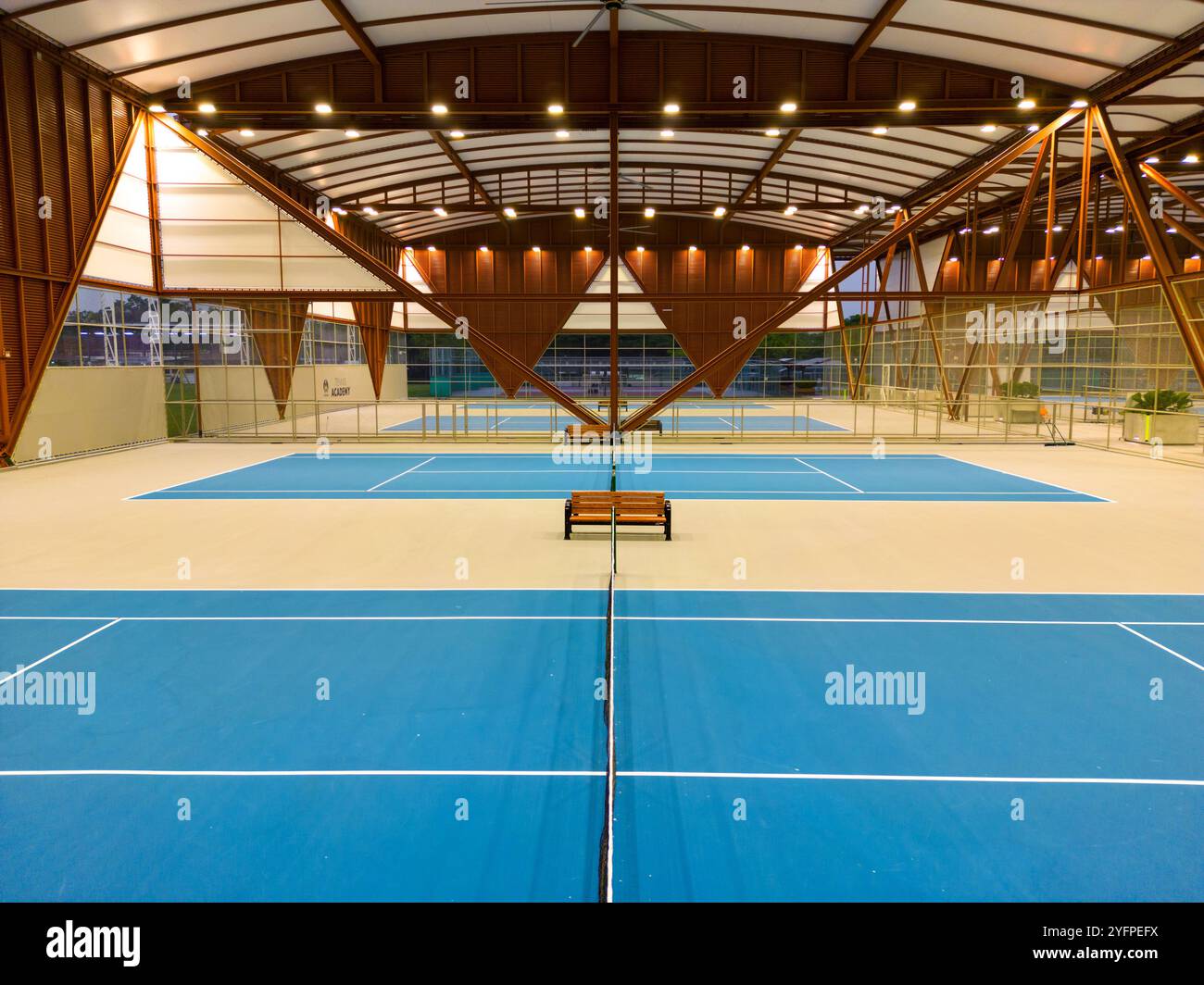 Bangkok, Thailand - October 30, 2024: Indoor covered tennis court at ...