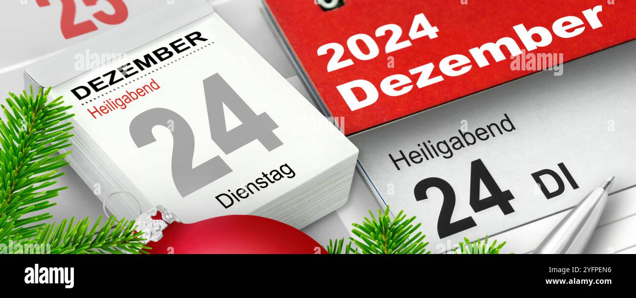 Deutscher Kalender 24. Dezember 2024 Weihnachten Heiligabend und ...