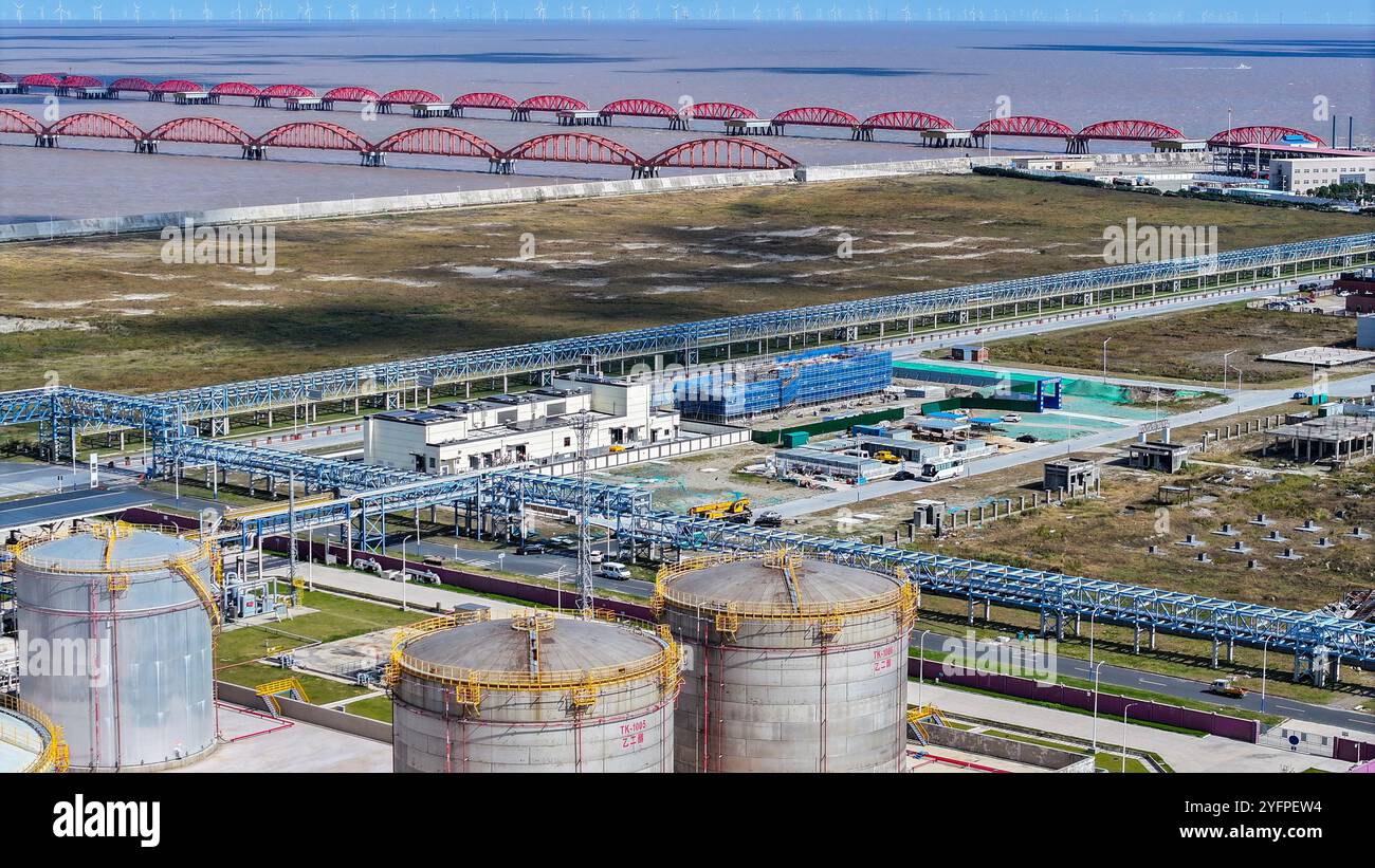 NANTONG, CHINA - NOVEMBER 5, 2024 - The 110kV transmission and ...