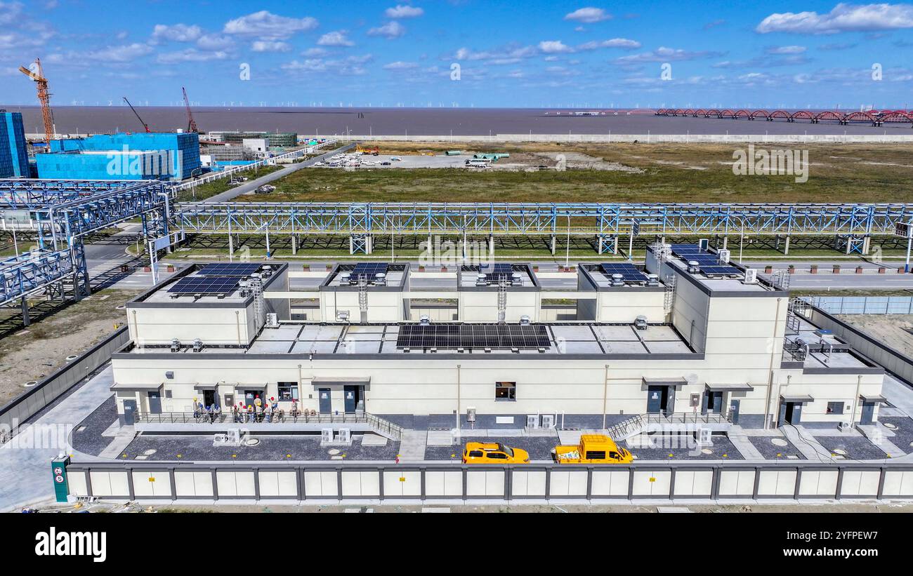 NANTONG, CHINA - NOVEMBER 5, 2024 - The 110kV transmission and ...