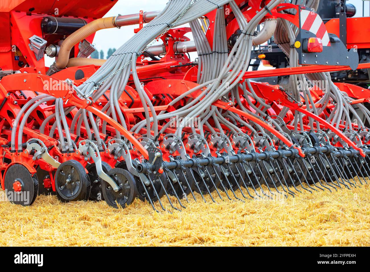 Modern and efficient seed drilling equipment in a field for sustainable ...