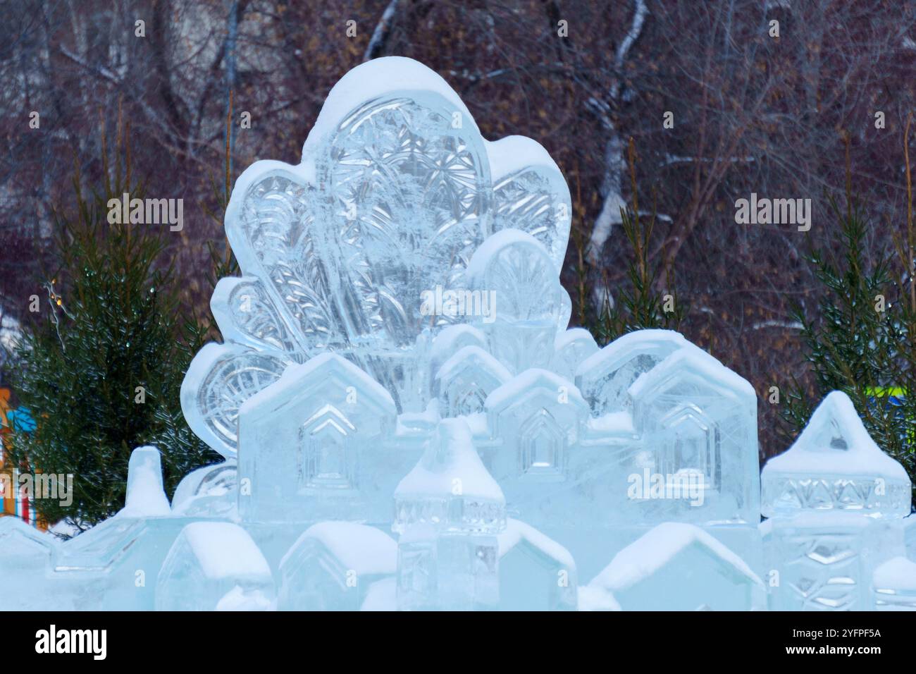 View capturing the enchanting beauty of numerous shimmering ice ...