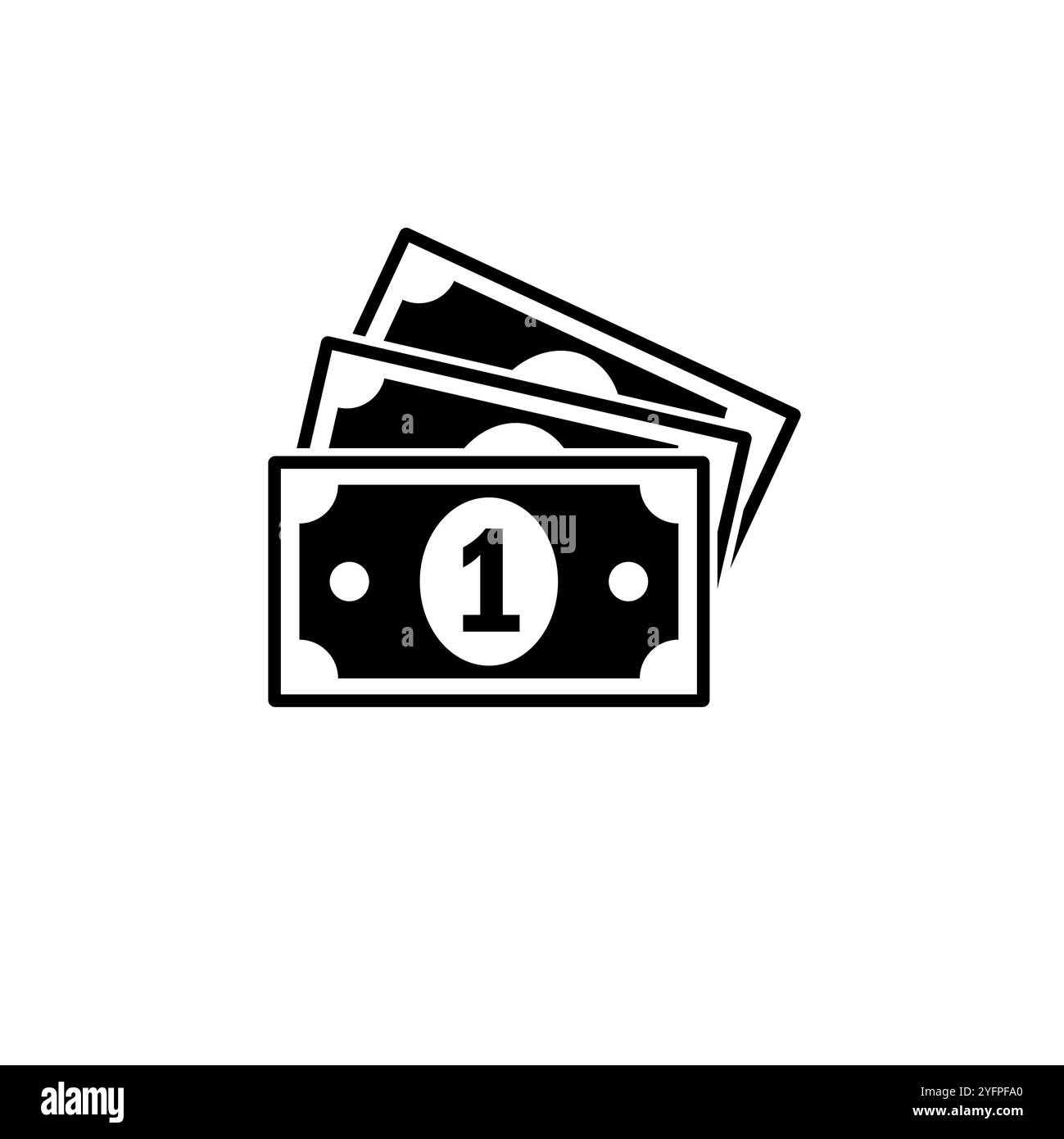 One Dollar Bank Note, Money, Currency Solid Flat Vector Icon Isolated ...