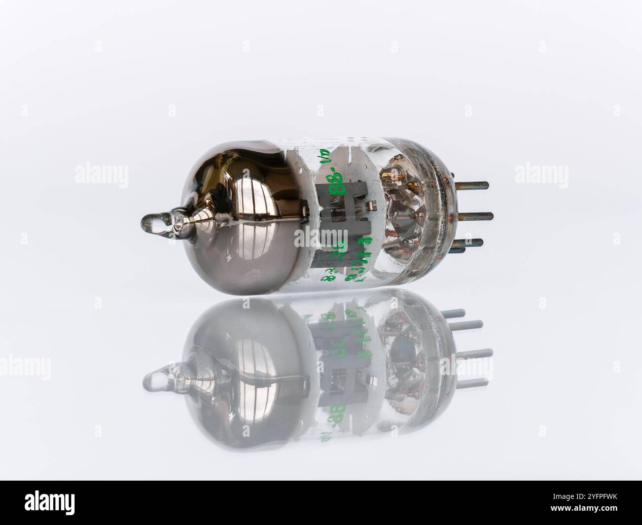 Close up of 7-Pin vacuum tube isolated on white background with ...