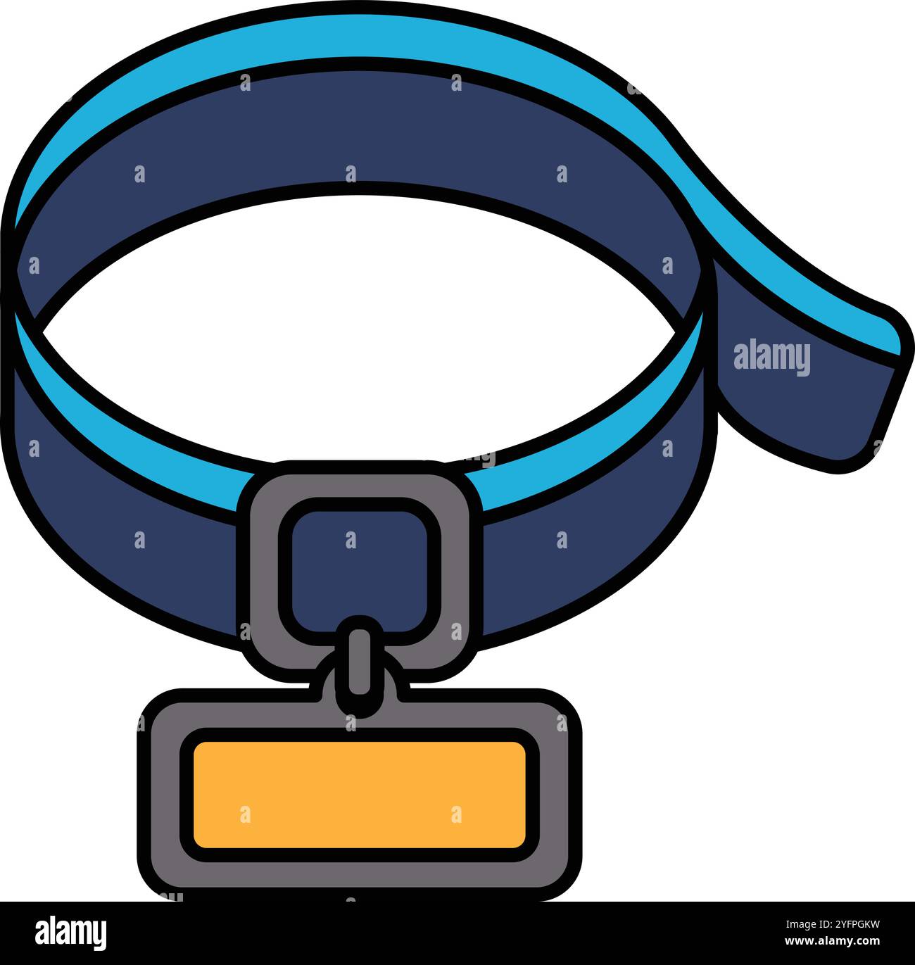 Blue ribbon collar Stock Vector Images - Alamy