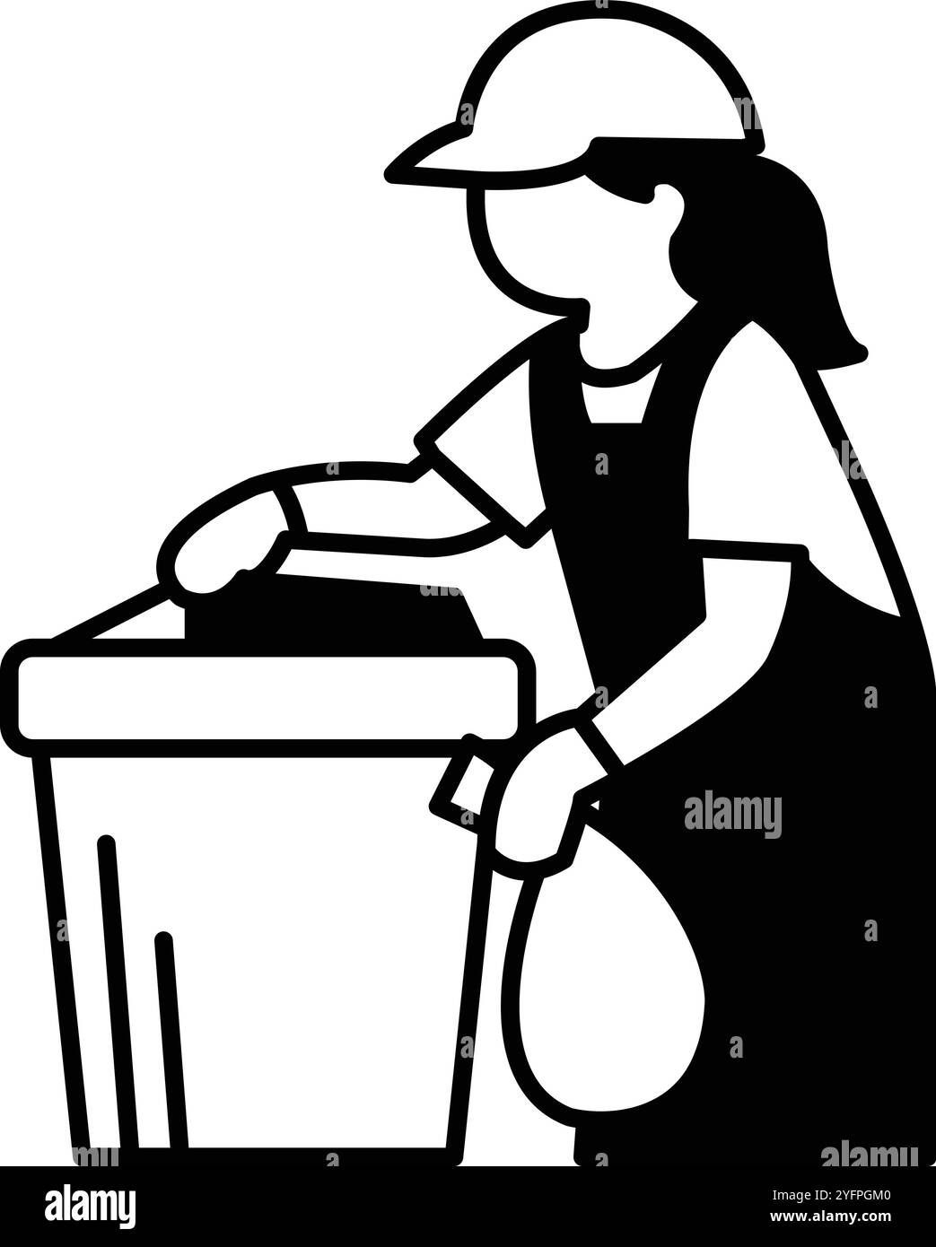 Emptying garbage bin Stock Vector Images - Alamy