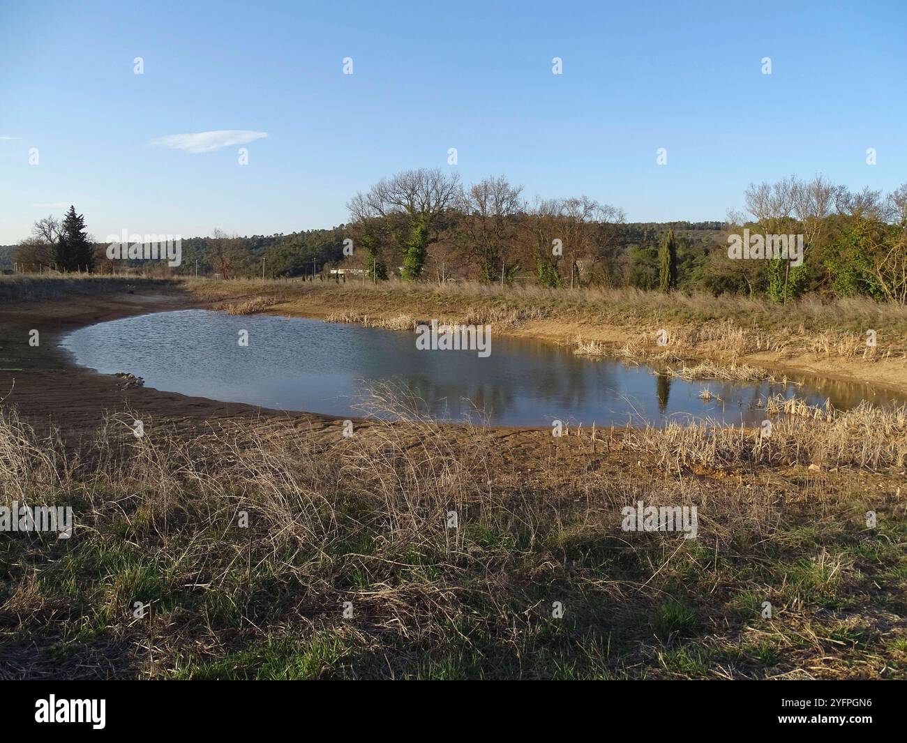 retention basin in flood protection, preventive measure against natural ...