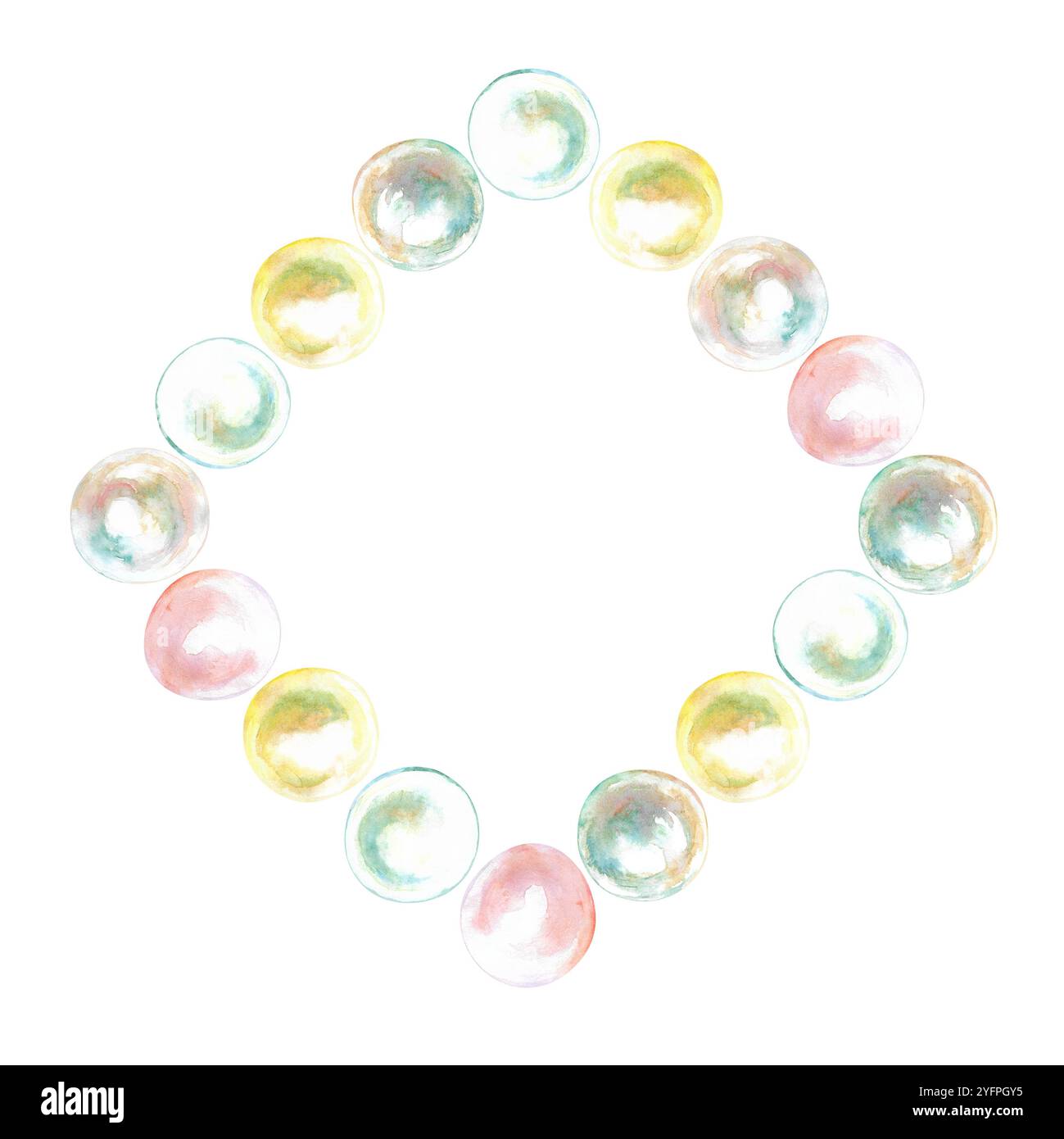 Pearl beads on the neck, bracelet hand-painted in watercolor. Necklace ...