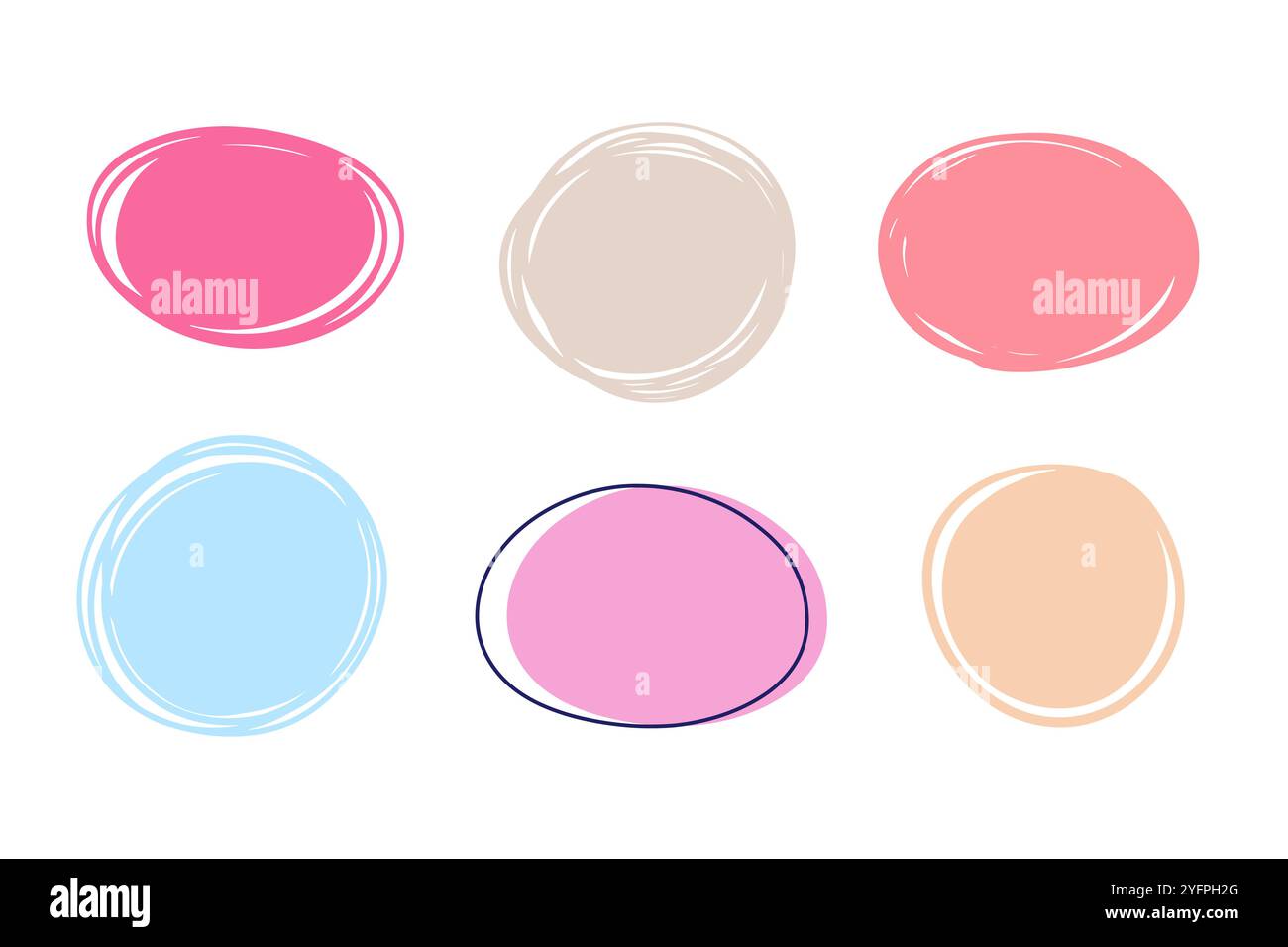Hand drawn Circles, Ellipses Ovals Highlights Set Stock Vector Image ...