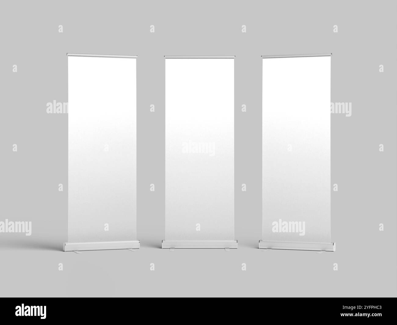 White Blank Roll Up Banner for Business Template 3D Rendering Stock ...