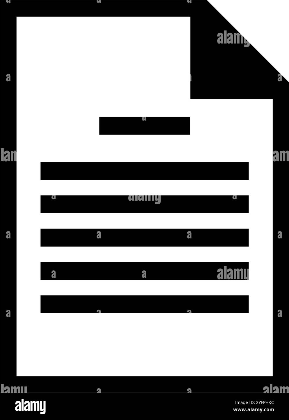 Black and white vector icon of a document with text lines Stock Vector ...
