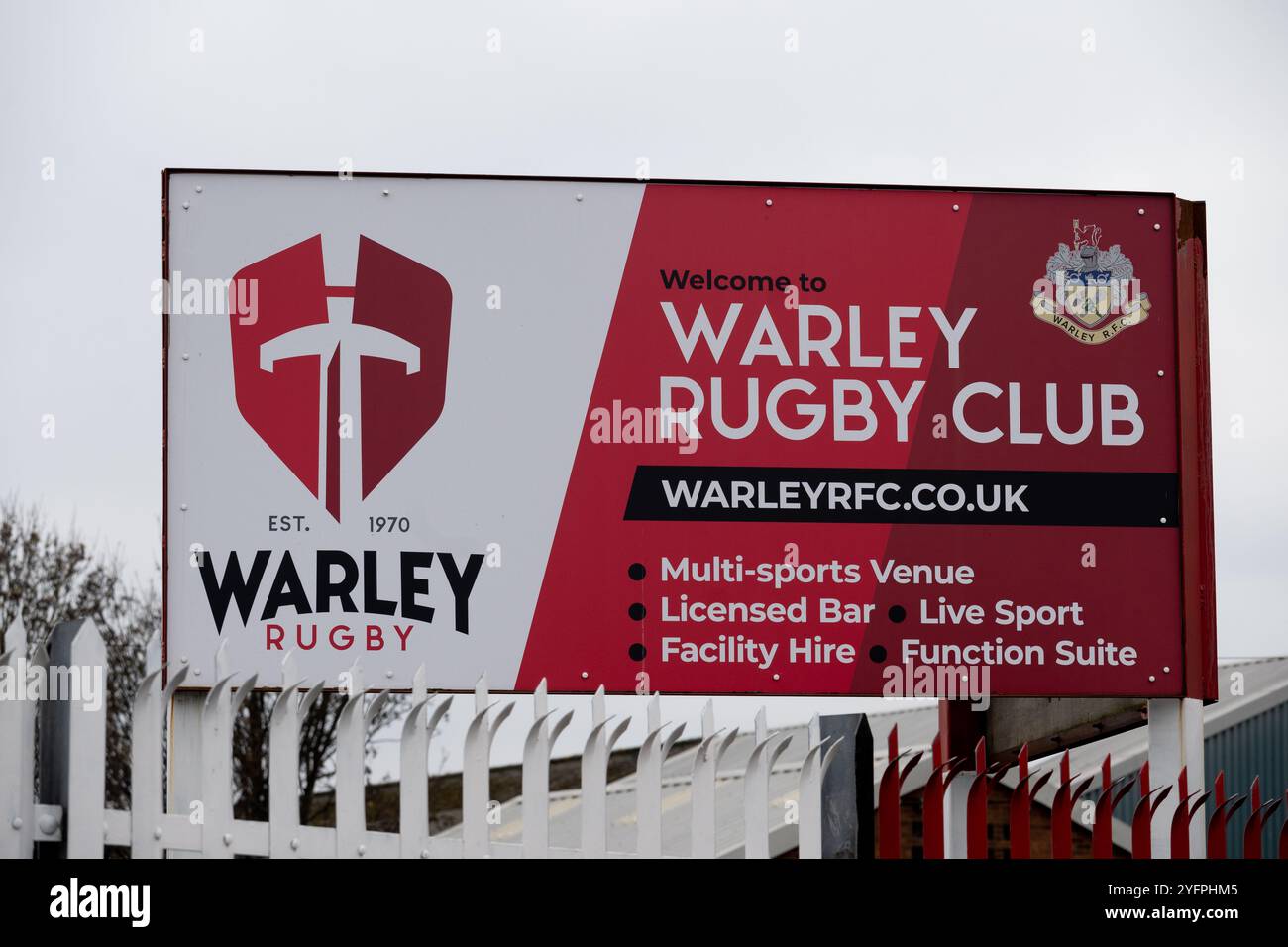 Warley Rugby Club sign, Oldbury, West Midlands, England, UK Stock Photo ...