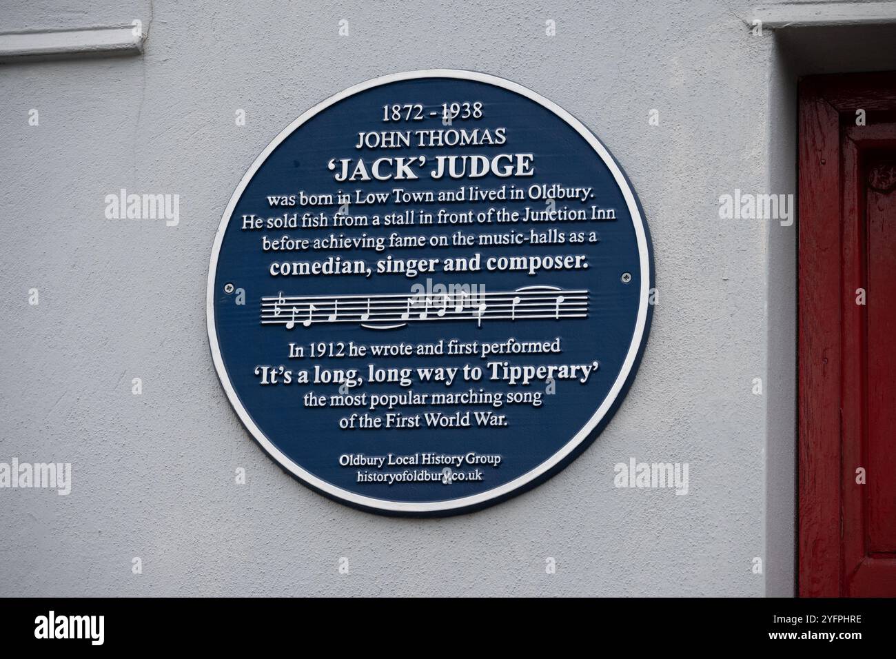 John Thomas Jack Judge blue plaque, Oldbury, West Midlands, England, UK ...