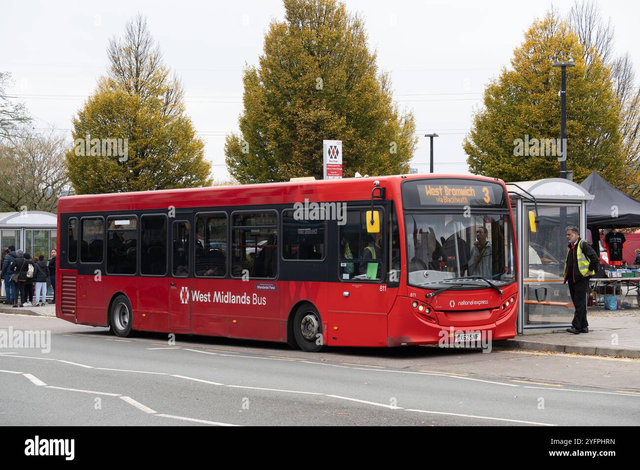 National Express No. 3 bus service at Oldbury Interchange, West ...