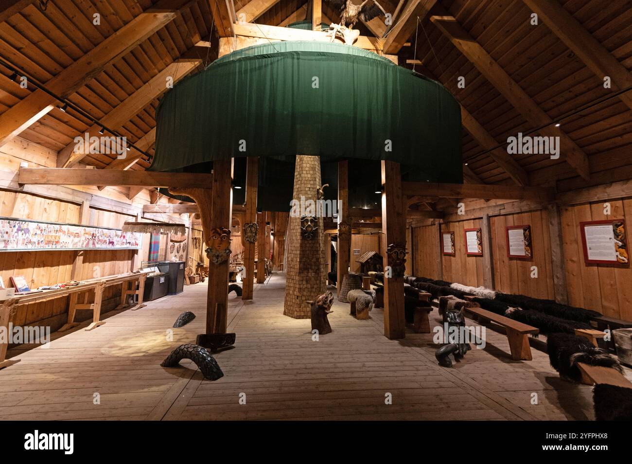 A reconstructed of the Yggdrasil –Barn inside the Viking Chieftain’s ...