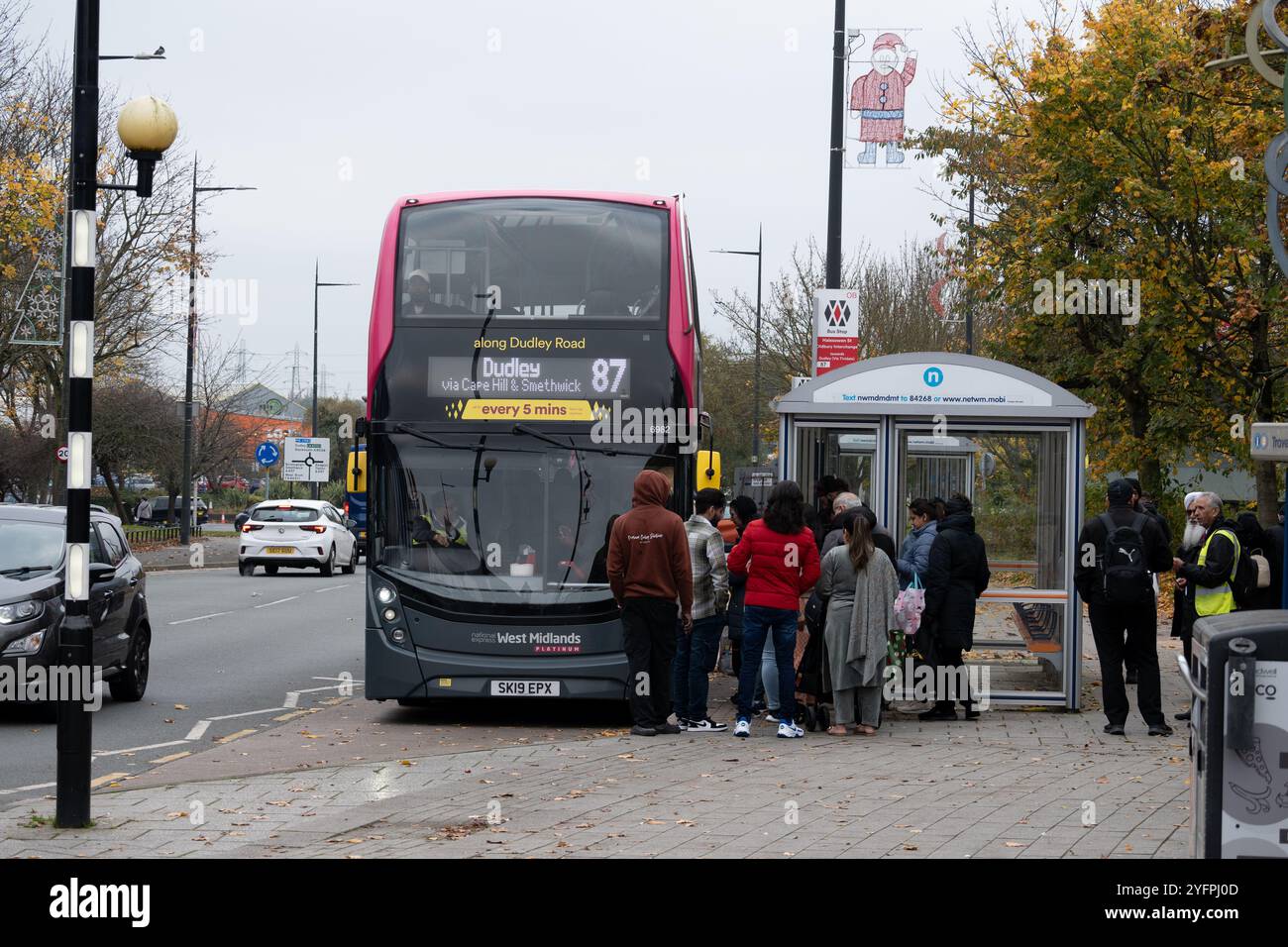 National Express No. 87 bus at Oldbury Interchange, West Midlands ...