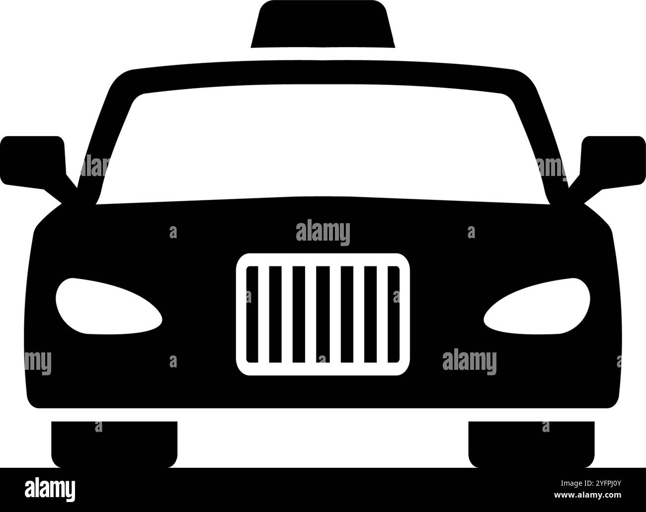 Black vector icon of a taxi cab with a rooftop sign Stock Vector Image ...