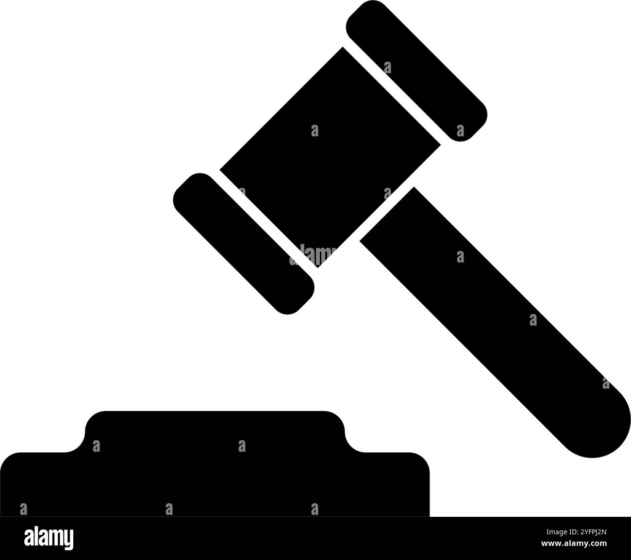 Black silhouette of a gavel, a symbol of law and order in vector format ...