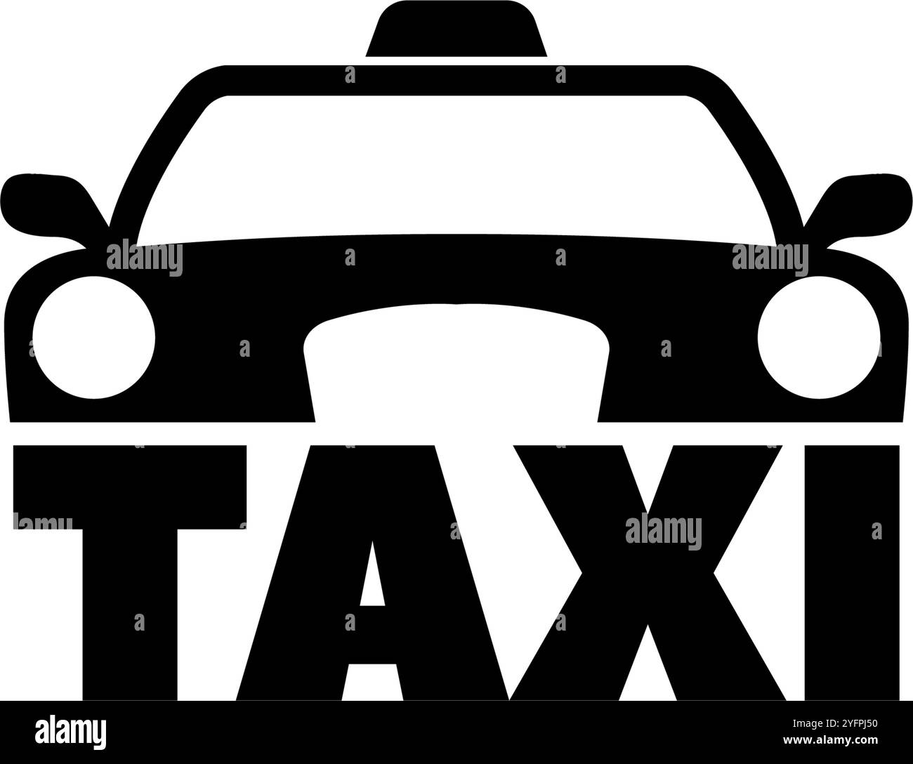 Black and white vector icon of a taxi cab, perfect for apps and ...