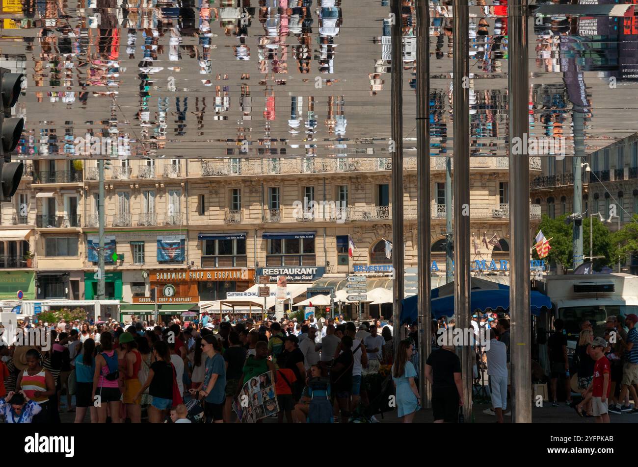 Norman Foster's Mirrored Roof. Marseille, Le Vieux Port, Provence ...