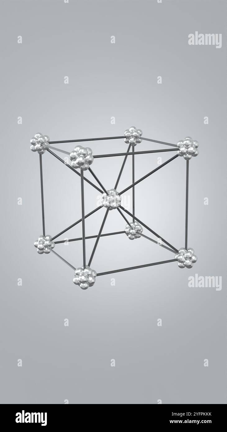 Iron crystal lattice model 3d illustration Stock Photo - Alamy