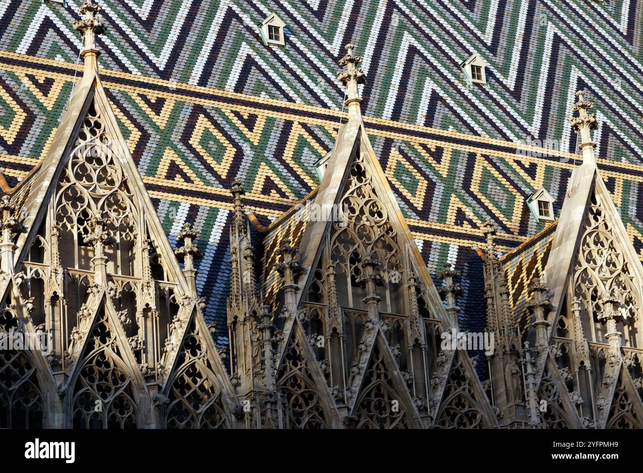 The historic St. Stephen's Cathedral is famous for its dazzling rooftop ...