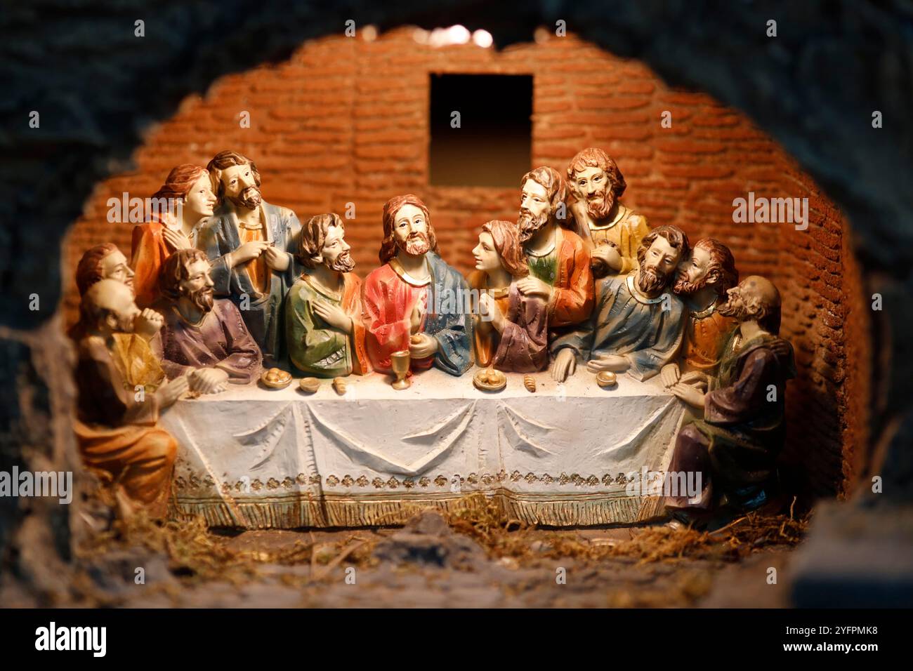 Passion of Christ. The last supper. Jesus and his apostles. Church of Saint Michael. Vienna ...