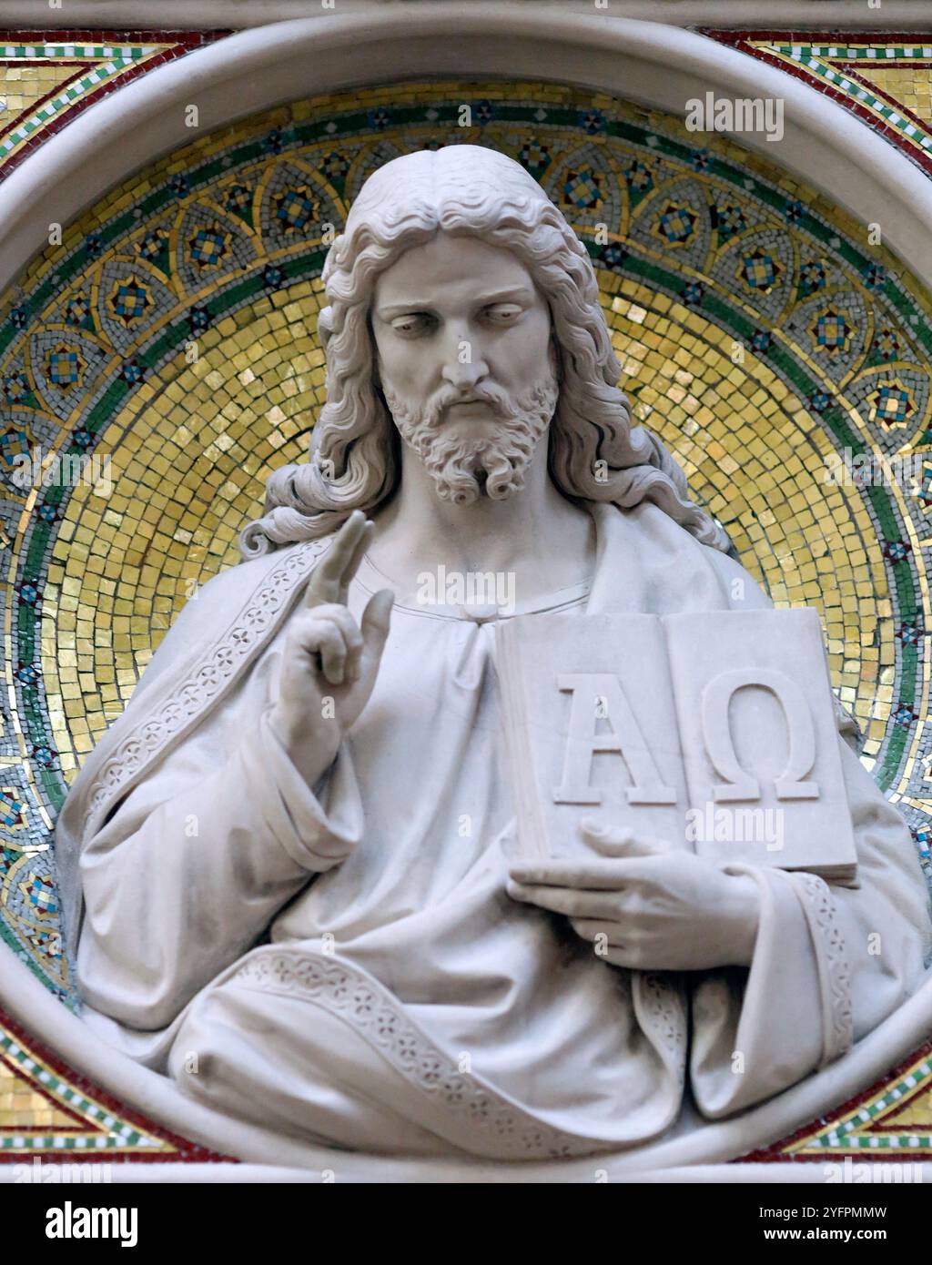 Salvator Mundi. Jesus Christ giving a blessing with two fingers raised ...