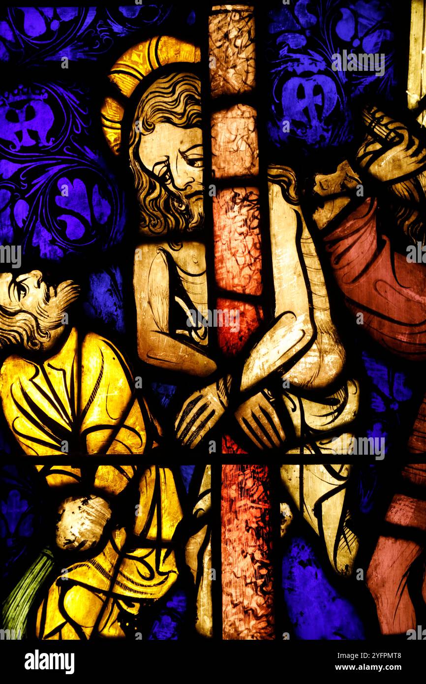 Belvedere museum. Stained glass window scene of the Passion from the ...